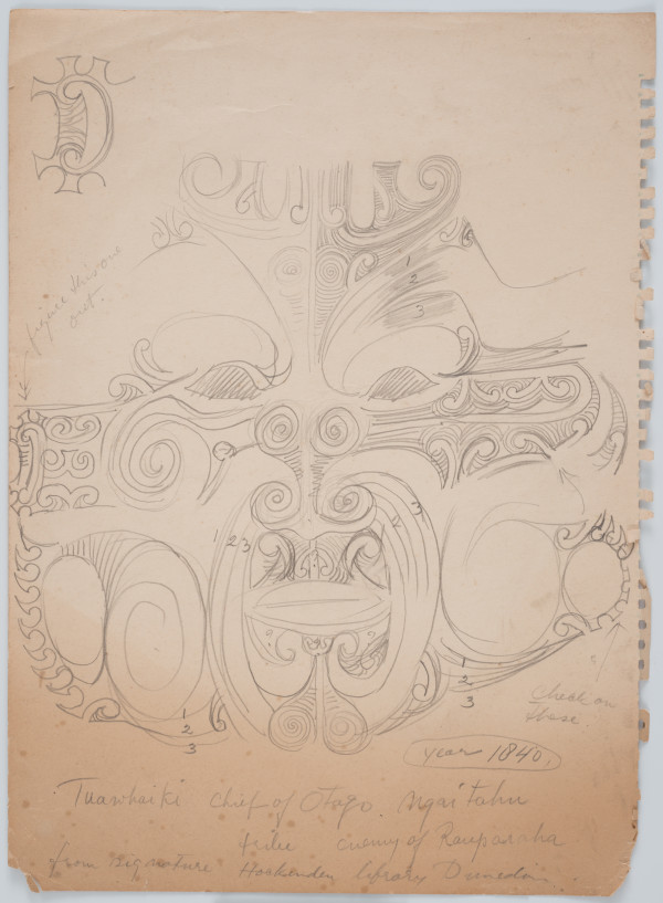 Study of moko, tattoo design by Theo Schoon | The Chartwell Project